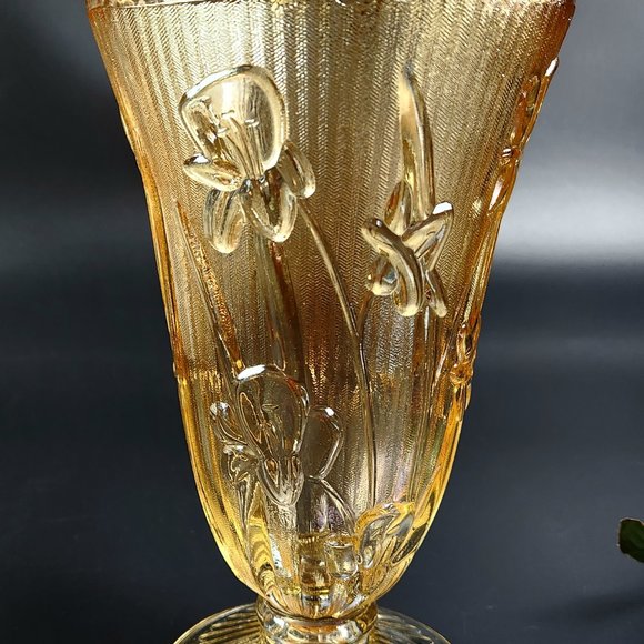 Accents | Vintage Jeannette Iridescent Iris Herringbone Pattern ...